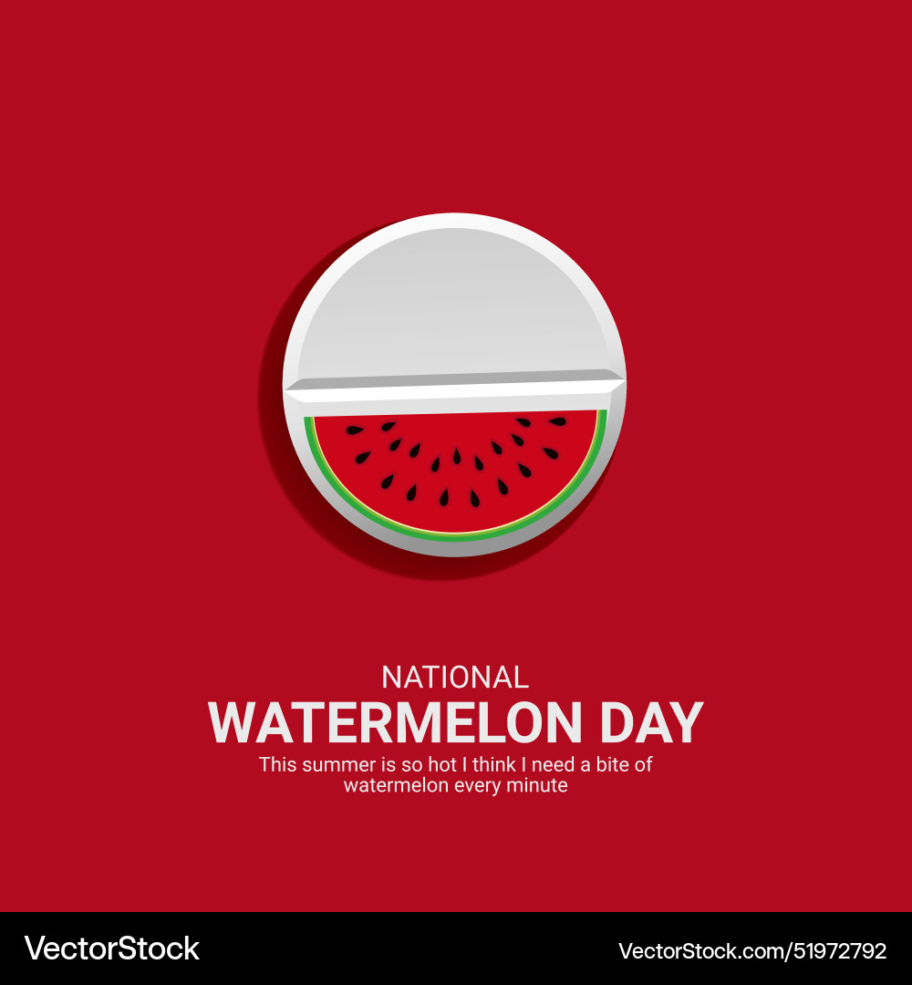 National watermelon day creative ads design Vector Image