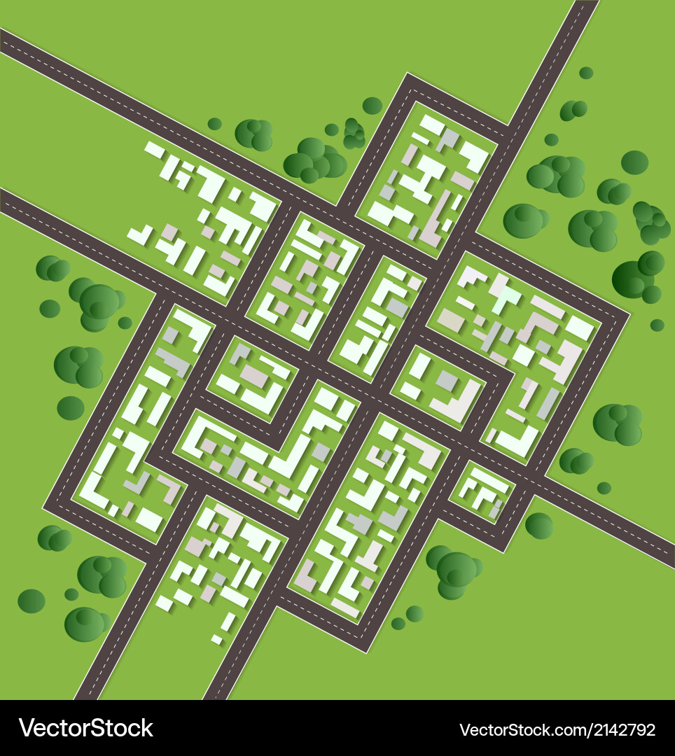 Plan city Royalty Free Vector Image - VectorStock