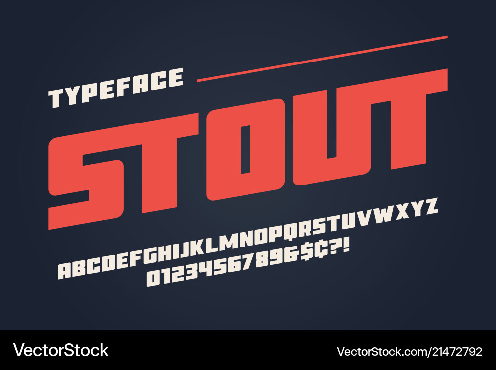 Stout heavy display font design alphabet Vector Image