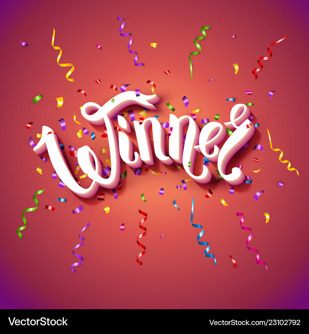 Winner card stationery template in red Royalty Free Vector