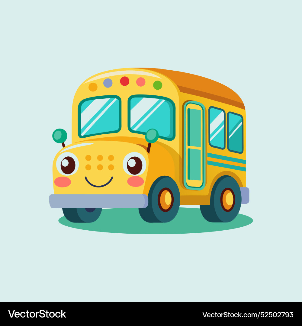 A cute school bus Royalty Free Vector Image - VectorStock