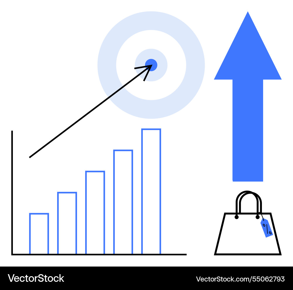Business growth and sales target representation Vector Image