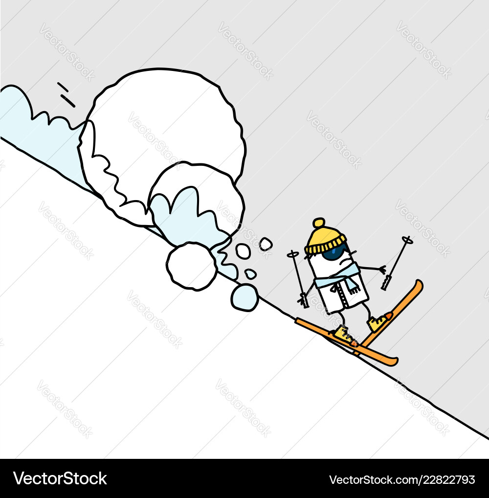 Avalanche Cartoon Skier Vector Images (30)