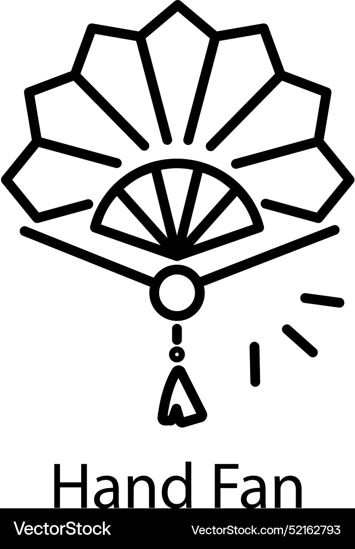 Hand fan Royalty Free Vector Image - VectorStock