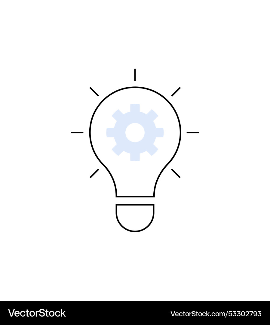Lightbulb icon with a gear inside symbolizing Vector Image