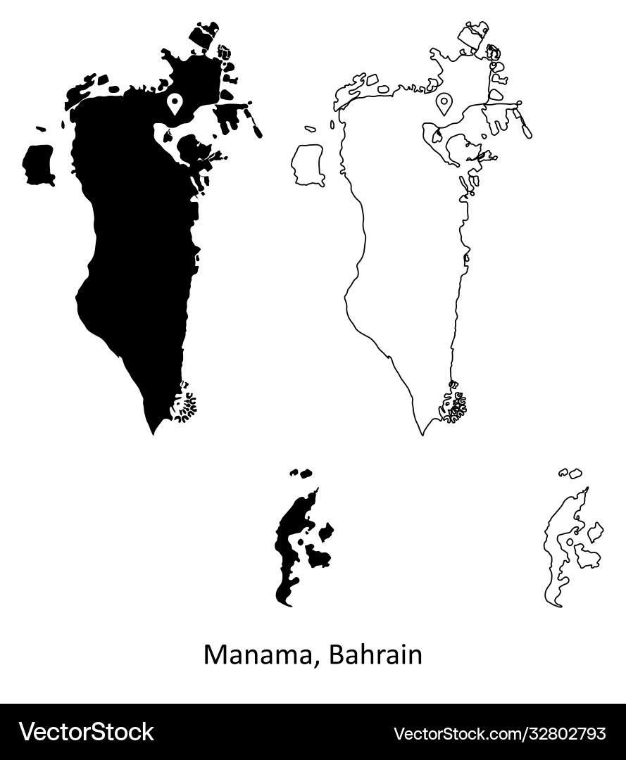Manama, Bahrain Capital Map – Royalty-Free Vector | VectorStock