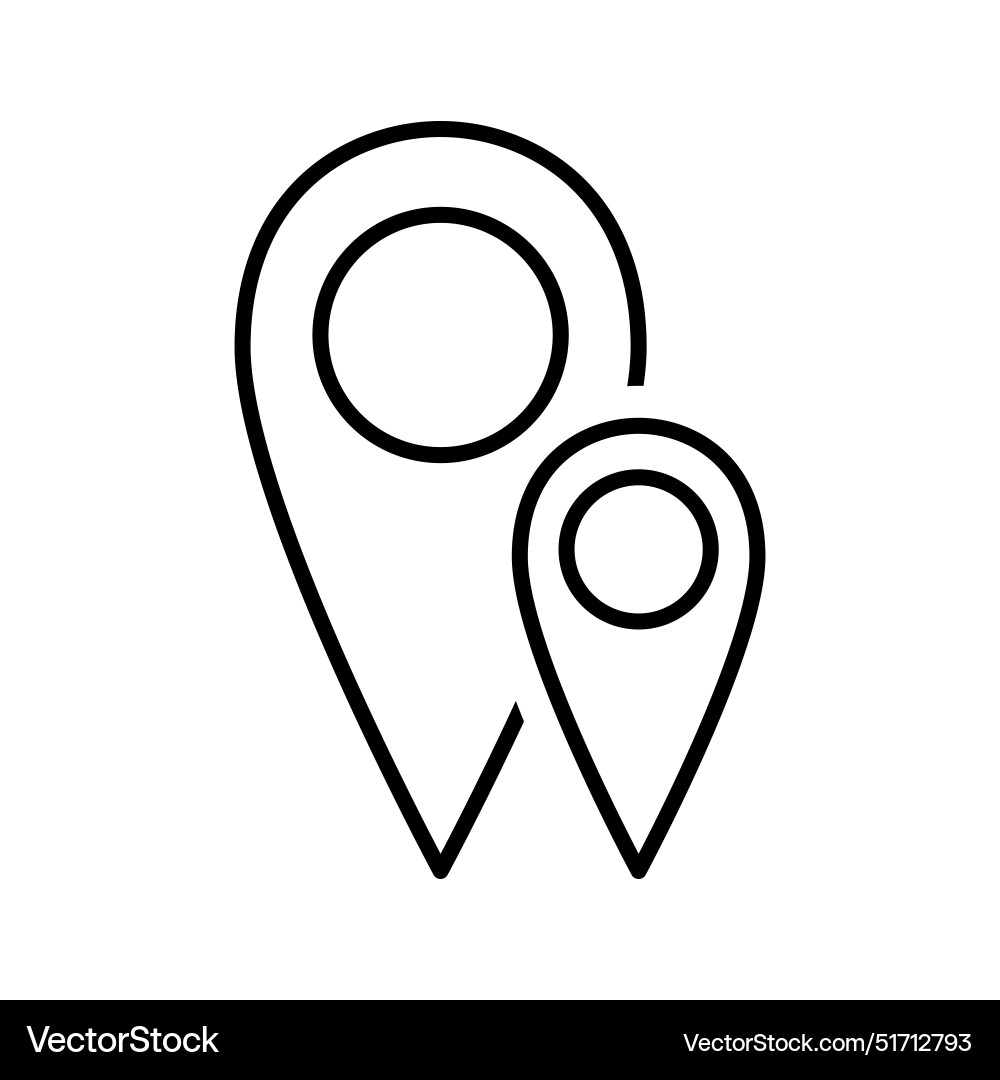 Map markers icon location pin sign pictogram Vector Image