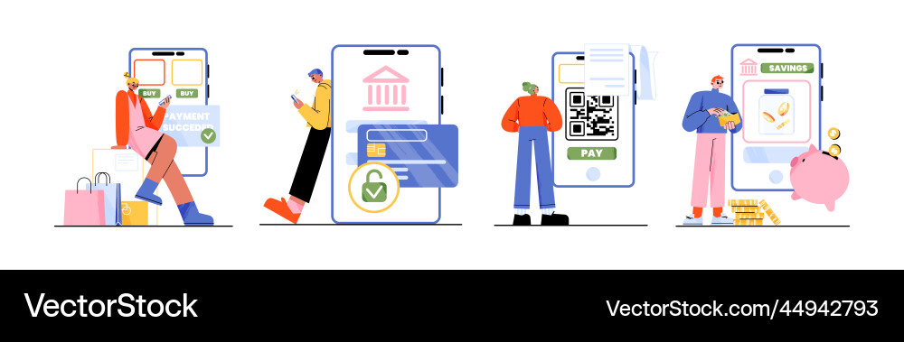 Online bill payment via mobile phone concept Vector Image