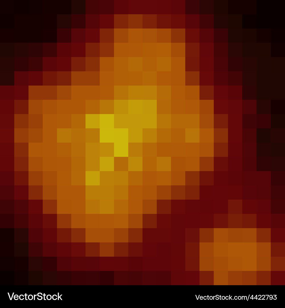 Pixel explosion background in fire color Vector Image