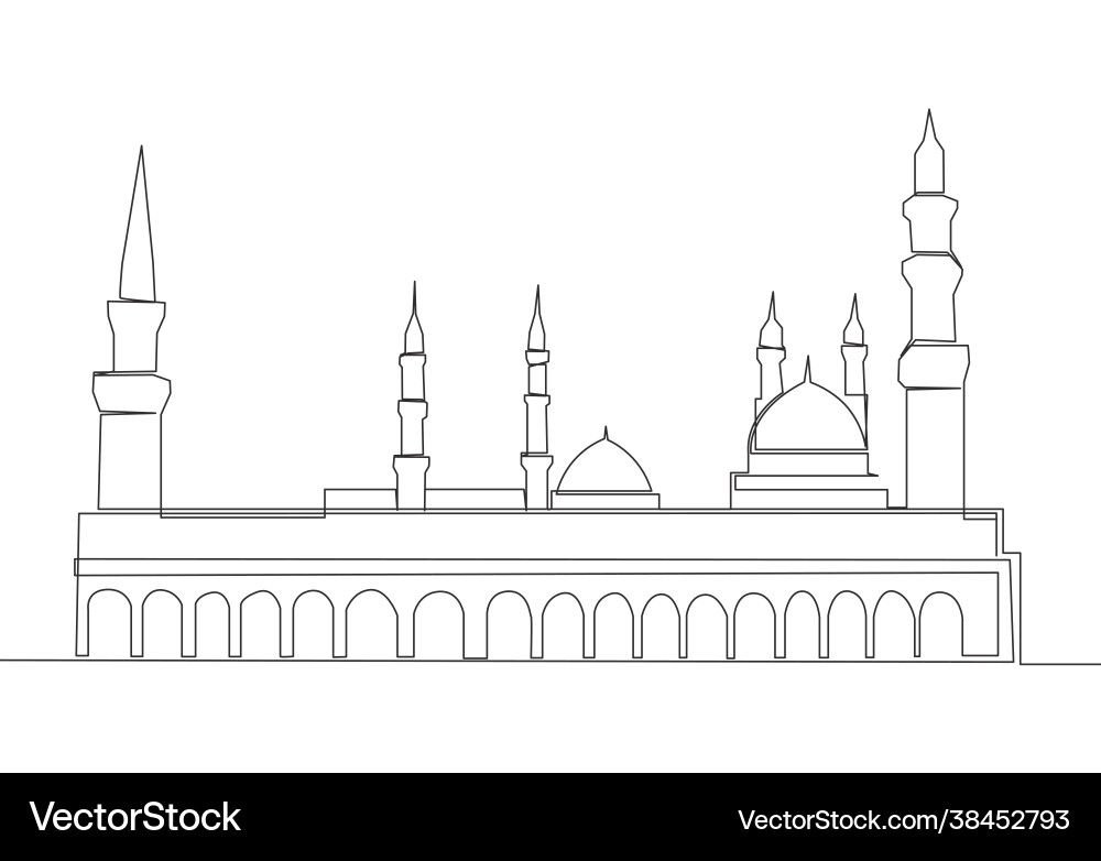 Single continuous line drawing historical Vector Image