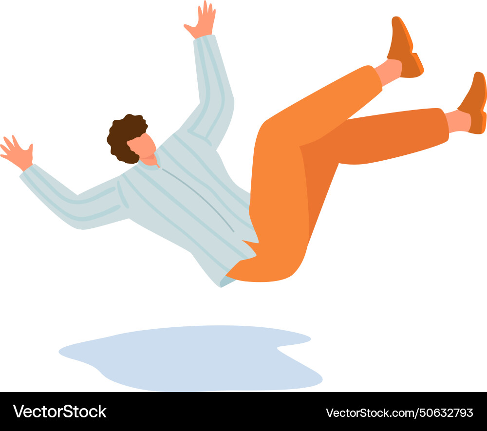 Young man casual clothes slipping falling down Vector Image