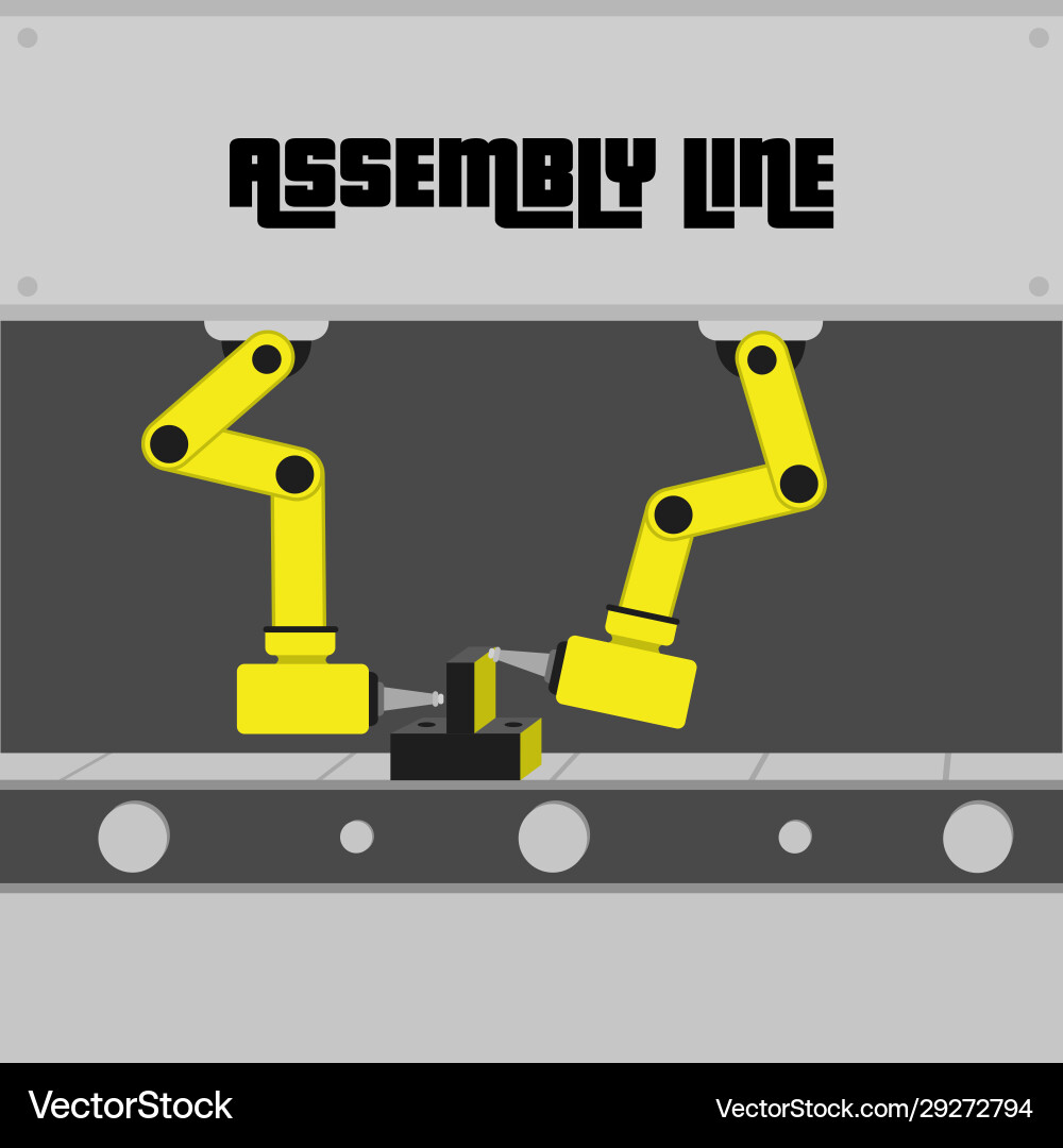 Assembly line poster Royalty Free Vector Image