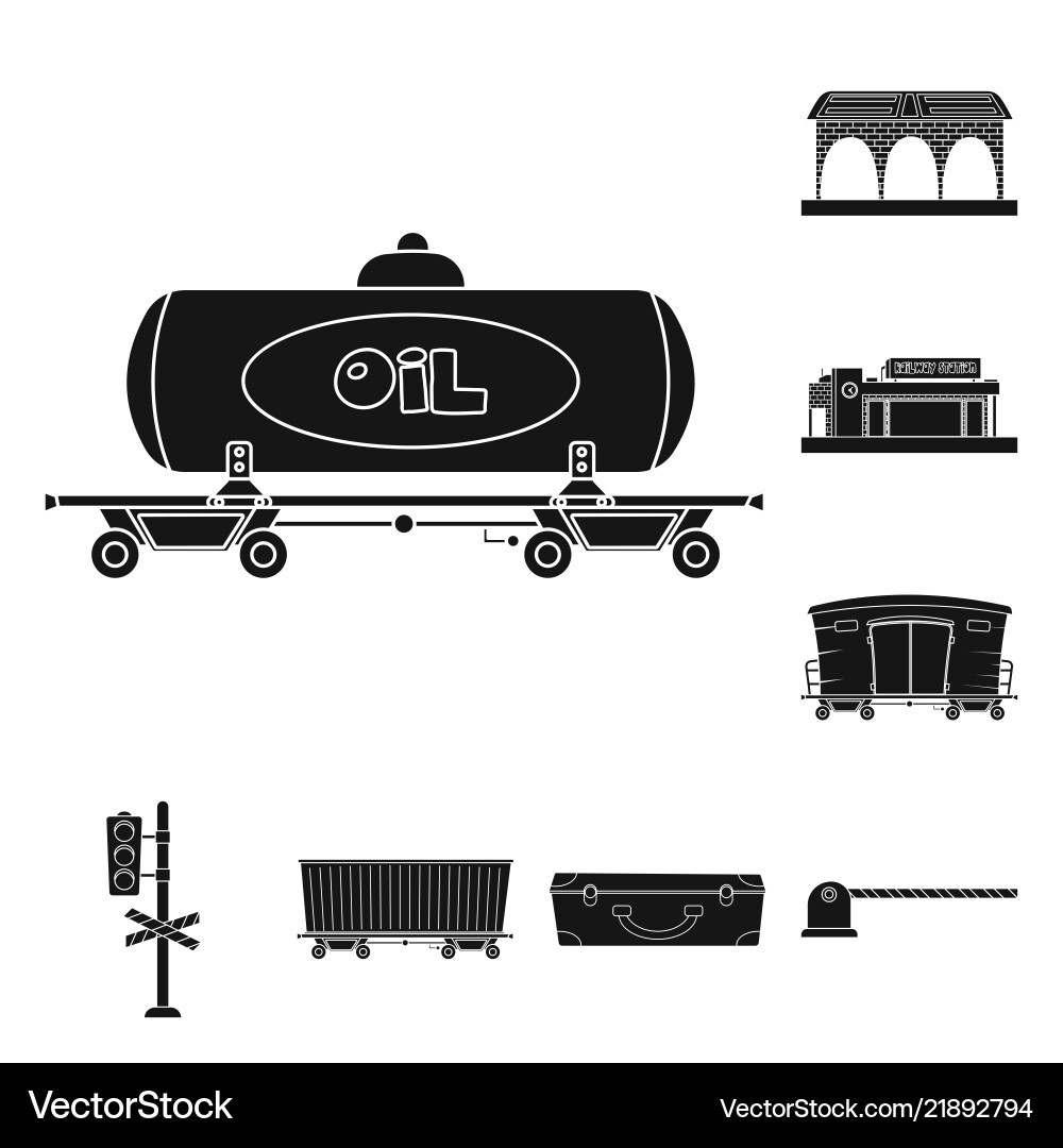 Bahnhof und Bahnhof Icon-Set Lizenzfreies Vektorbild