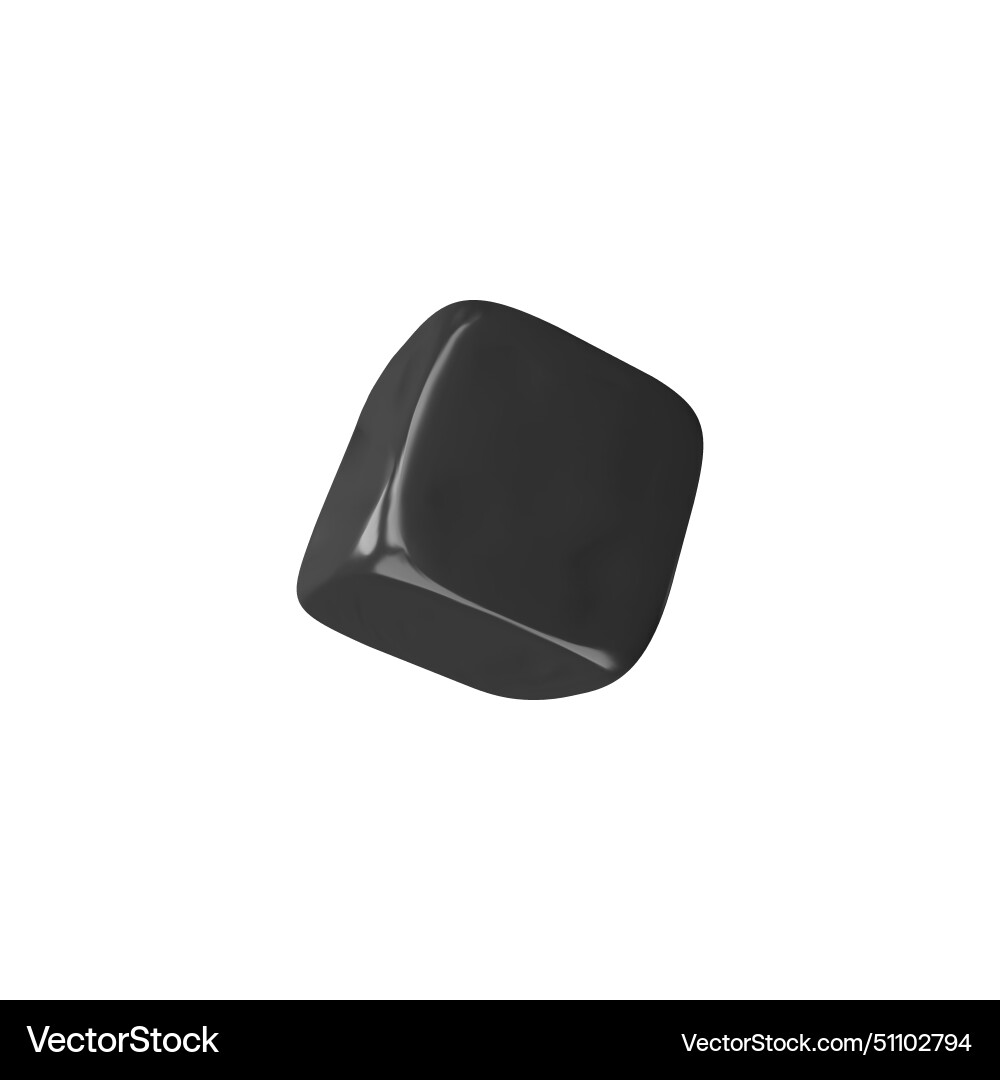 Black 3d cube with realistic gloss and Royalty Free Vector