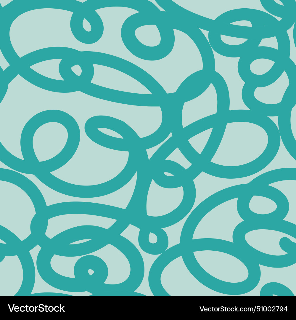 Bold curly lines pattern in aquamarine colours Vector Image