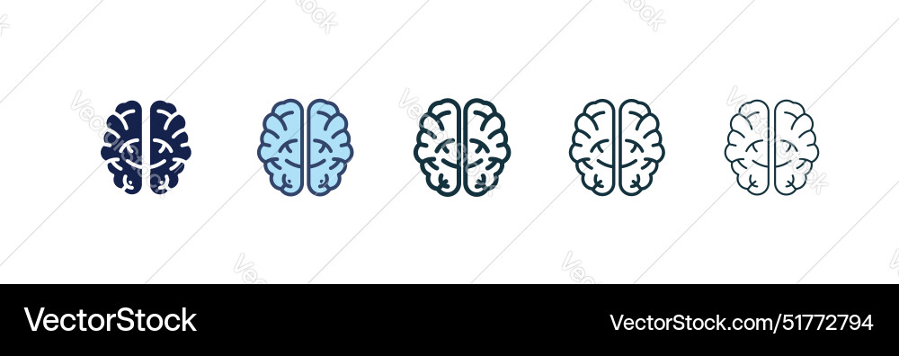 Brain icon set human memory symbol neurology sign Vector Image