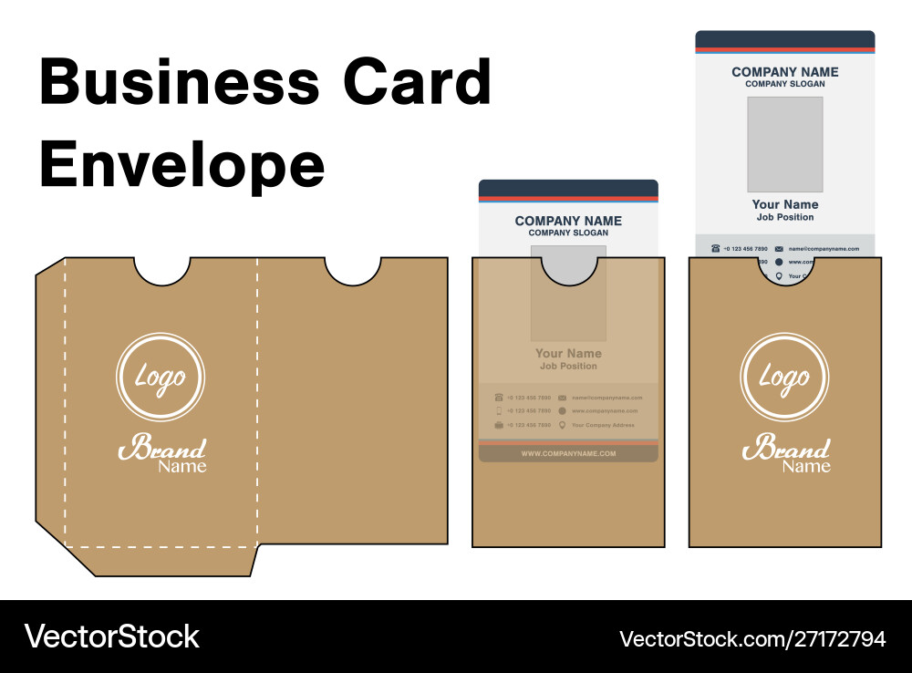 Business card holder folder package template Vector Image