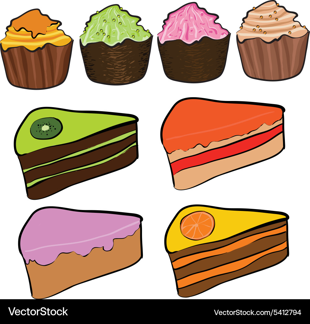 Cakes Royalty Free Vector Image - VectorStock