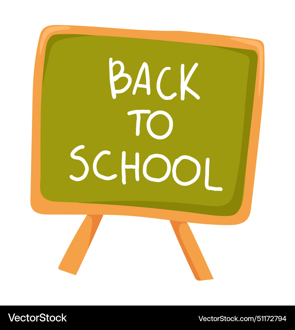 Class chalkboard with back to school text in flat Vector Image