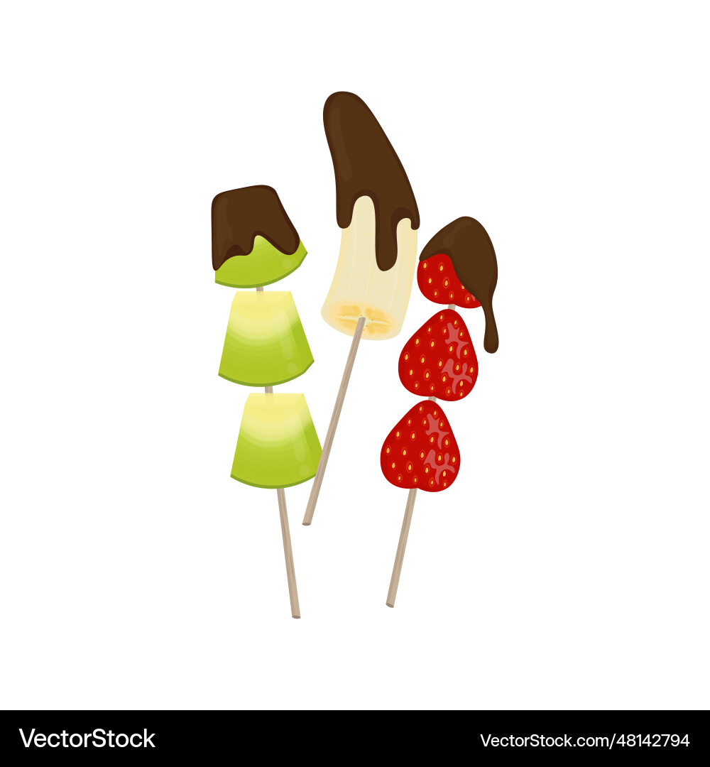 Fruit ice cream or es kul Royalty Free Vector Image