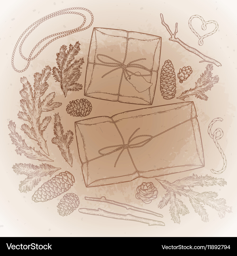 Graphic gift package Royalty Free Vector Image