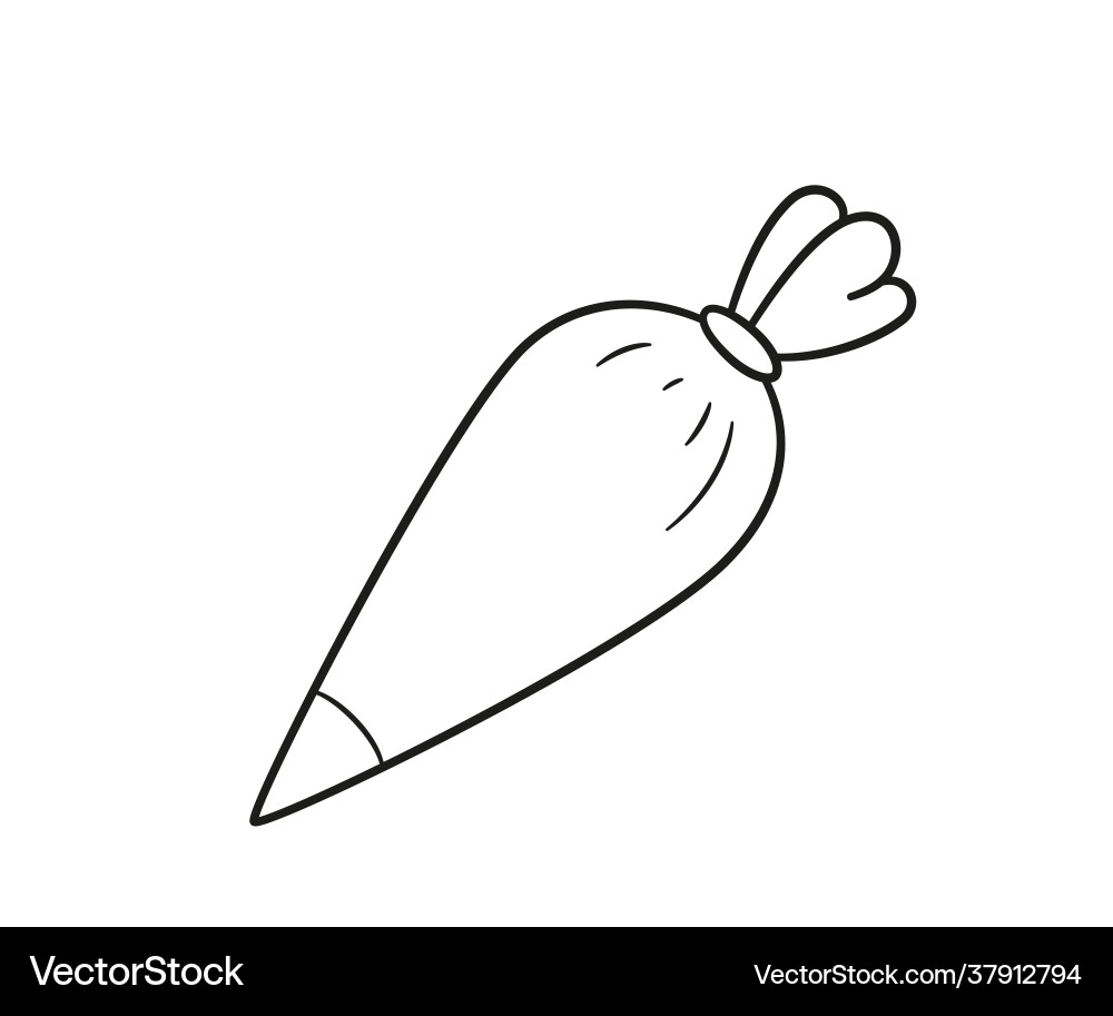 Hand drawn pastry icing bag with nozzle baking Vector Image