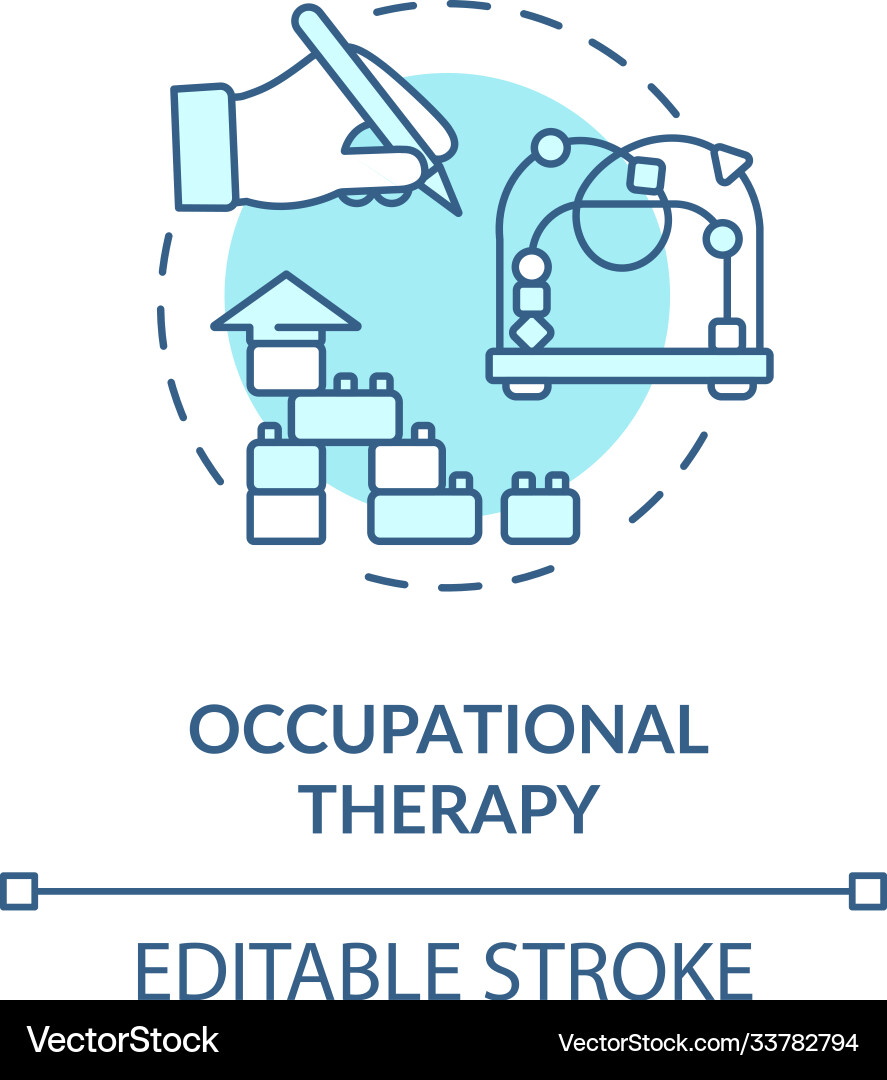 Occupational therapy concept icon Royalty Free Vector Image