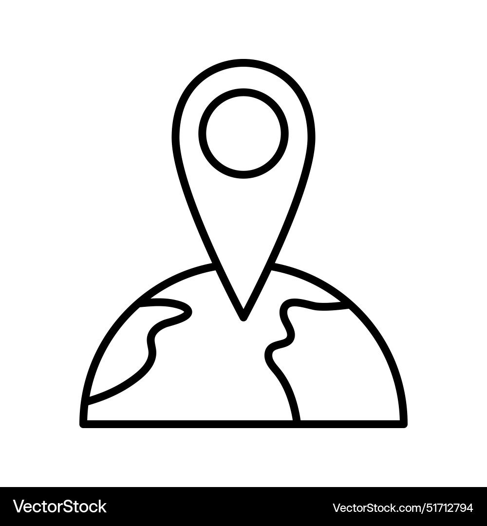 Pin point on world map drawing of a globe Vector Image