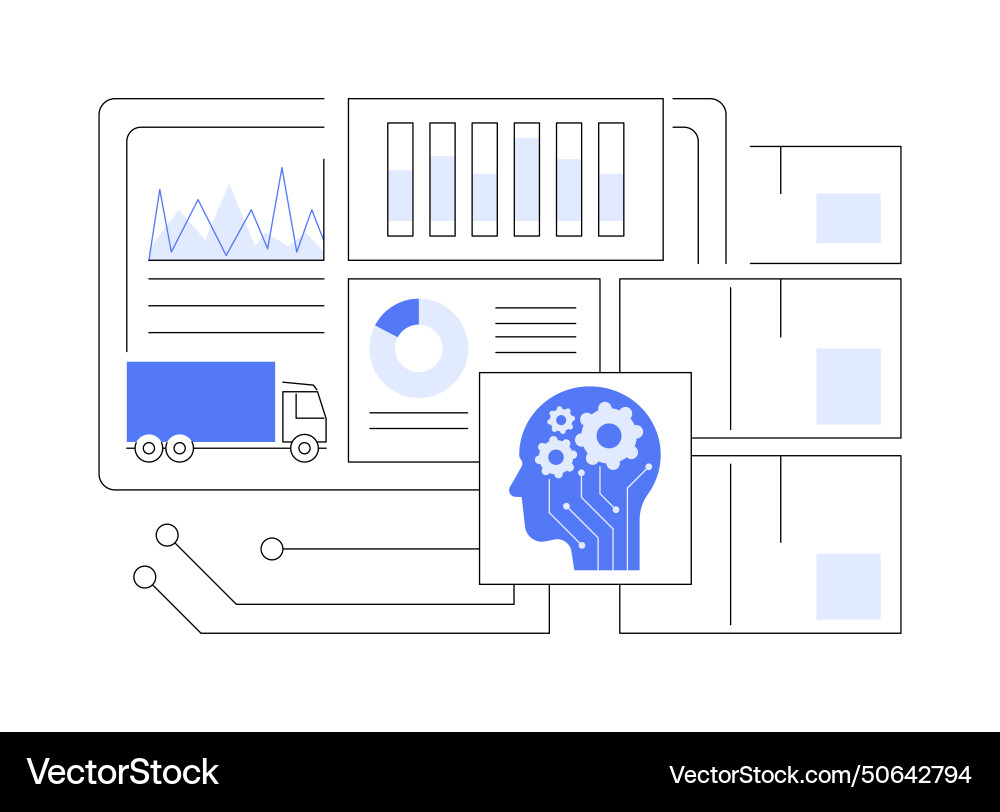 Predictive inventory analytics with ai abstract Vector Image Predictive inventory analytics with ai abstract Vector Image