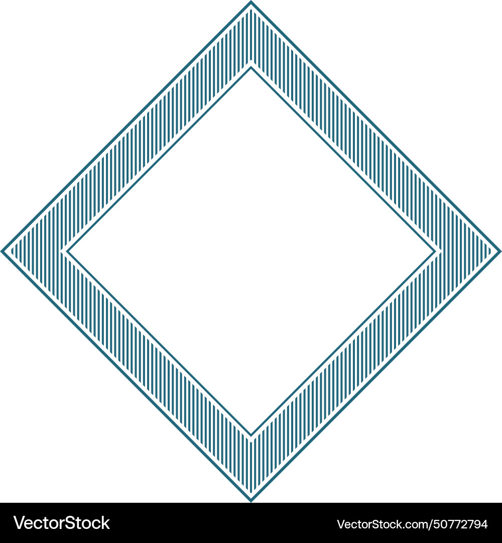 Rhombus border traffic road sign blank frame Vector Image