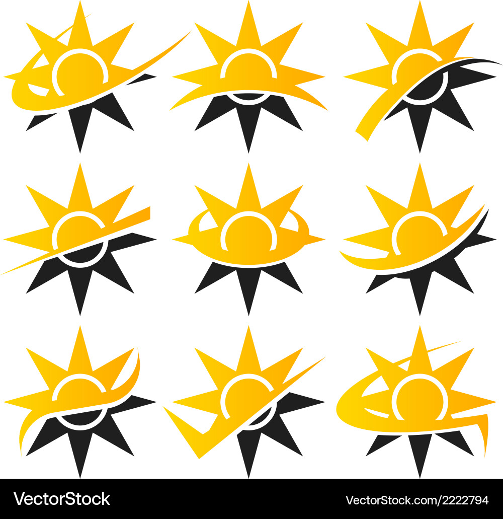 Solar logo icons Royalty Free Vector Image - VectorStock