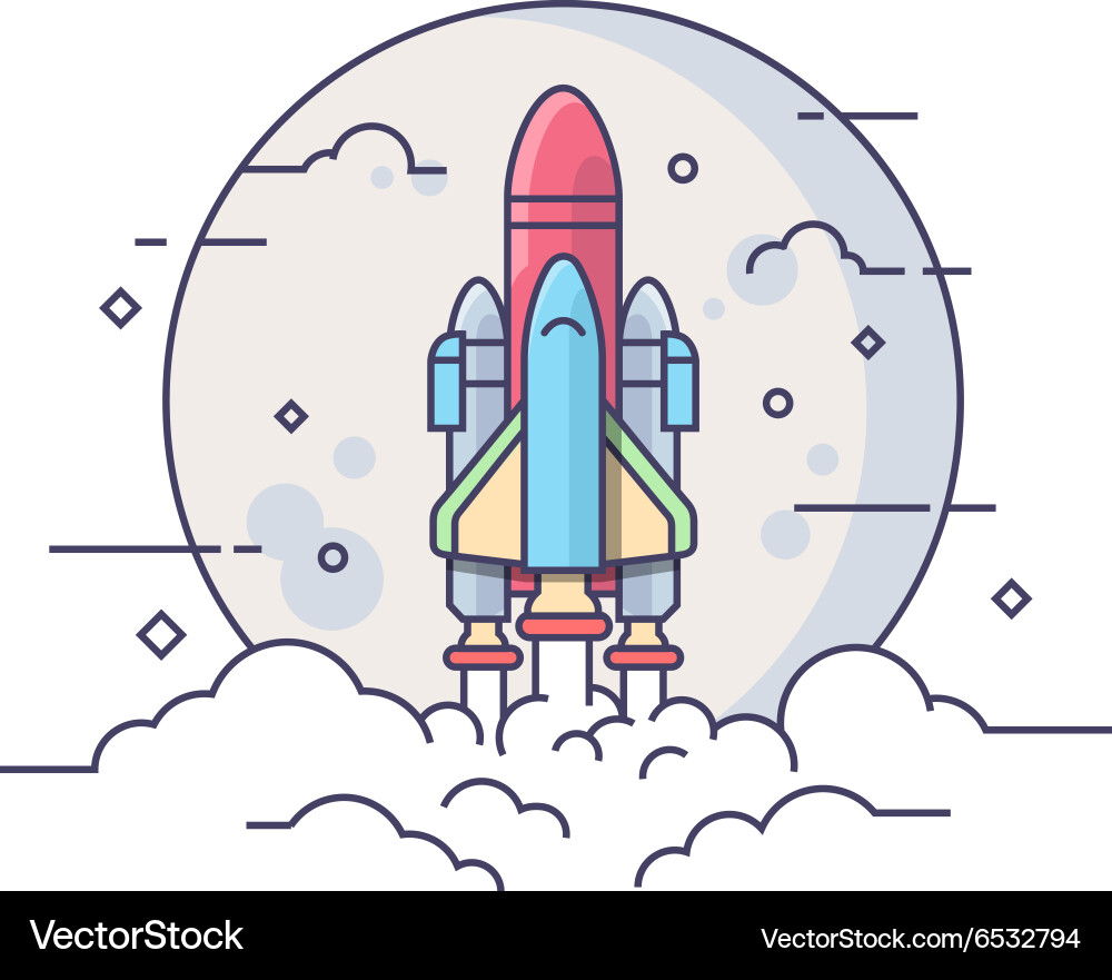 Startup space rocket Royalty Free Vector Image