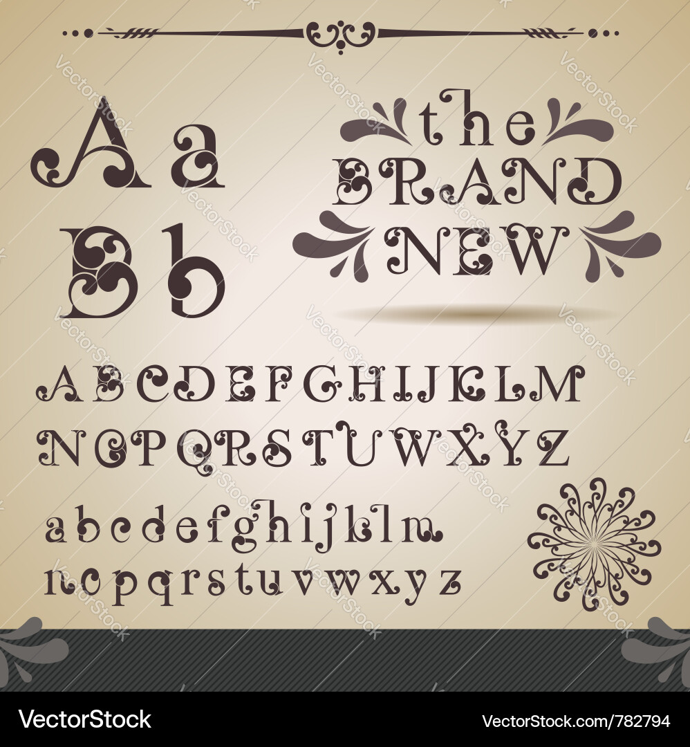 Swirly alphabet Royalty Free Vector Image - VectorStock