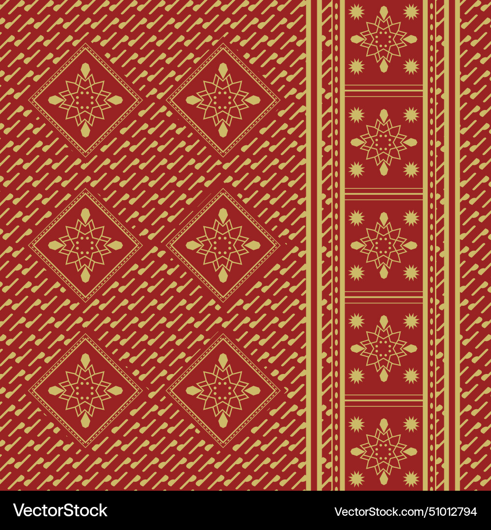Traditional ethnic batik songket pattern motif Vector Image