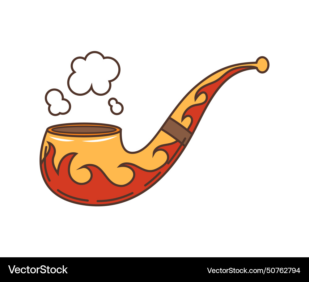 Wild west western smoking pipe groovy item Vector Image