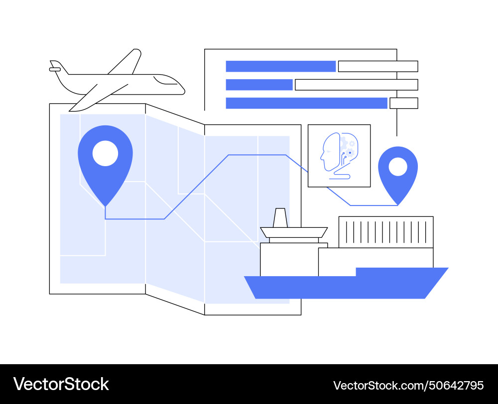 Ai-enhanced transportation management abstract Vector Image