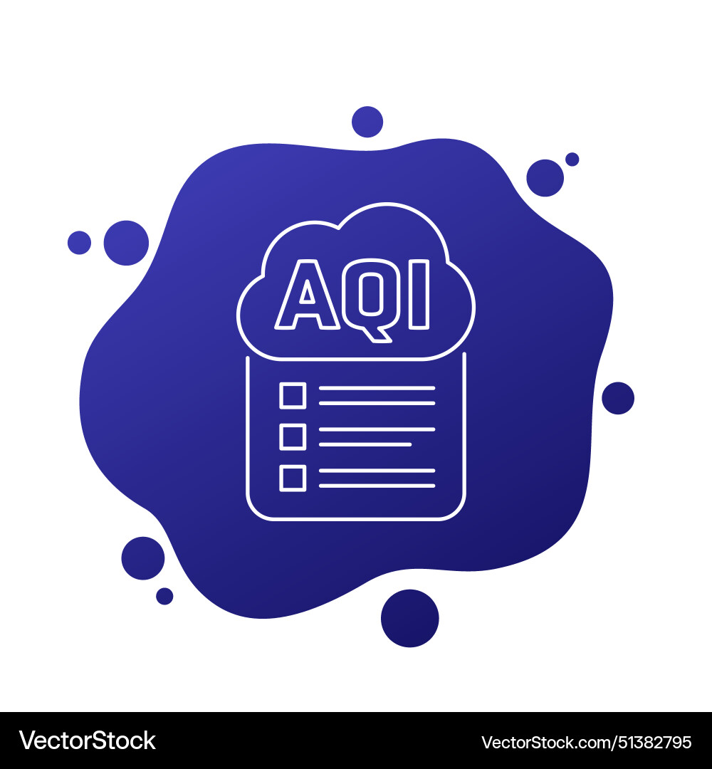 Air quality index aqi icon line Royalty Free Vector Image