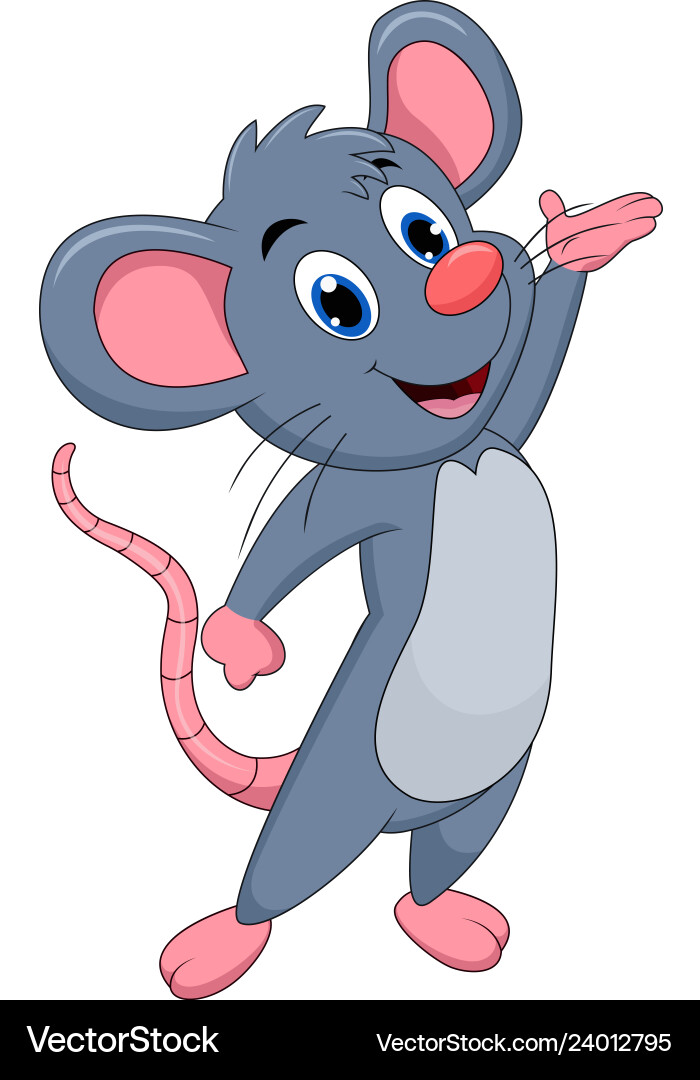 Cute mouse cartoon presenting Royalty Free Vector Image