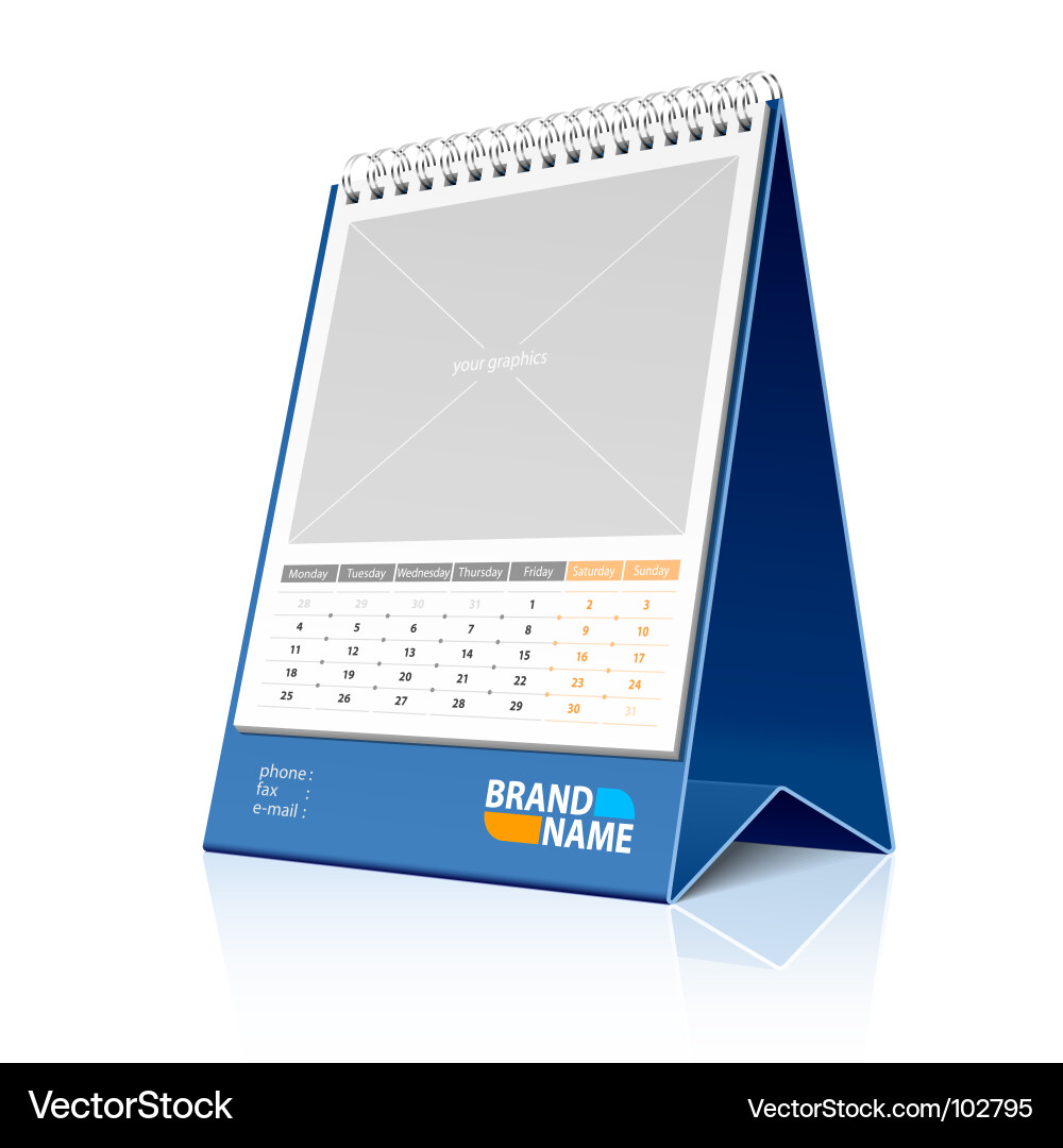 Desktop calendar Royalty Free Vector Image - VectorStock
