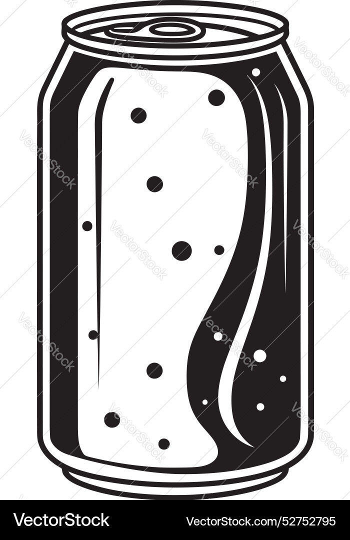 Effervescent elixir soda can emblem in fizzy Vector Image
