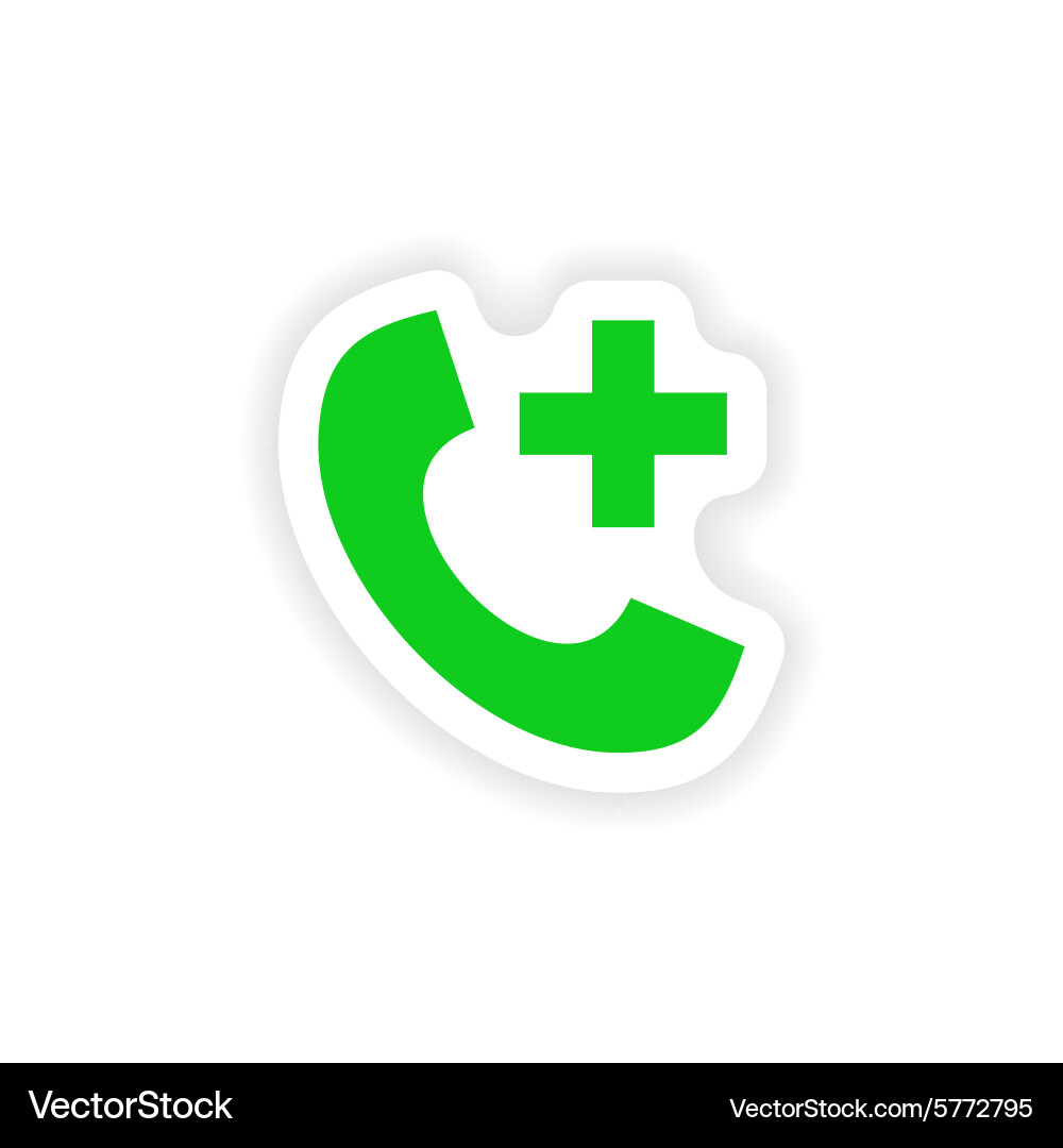 Hotline Icon Sticker - Paper Style Royalty Free Vector Image