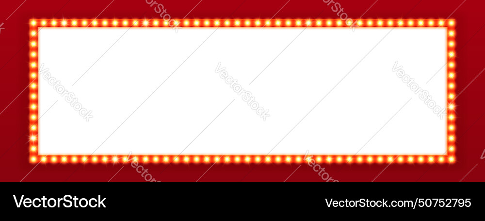 Light bulb marquee frame circus board billboard Vector Image