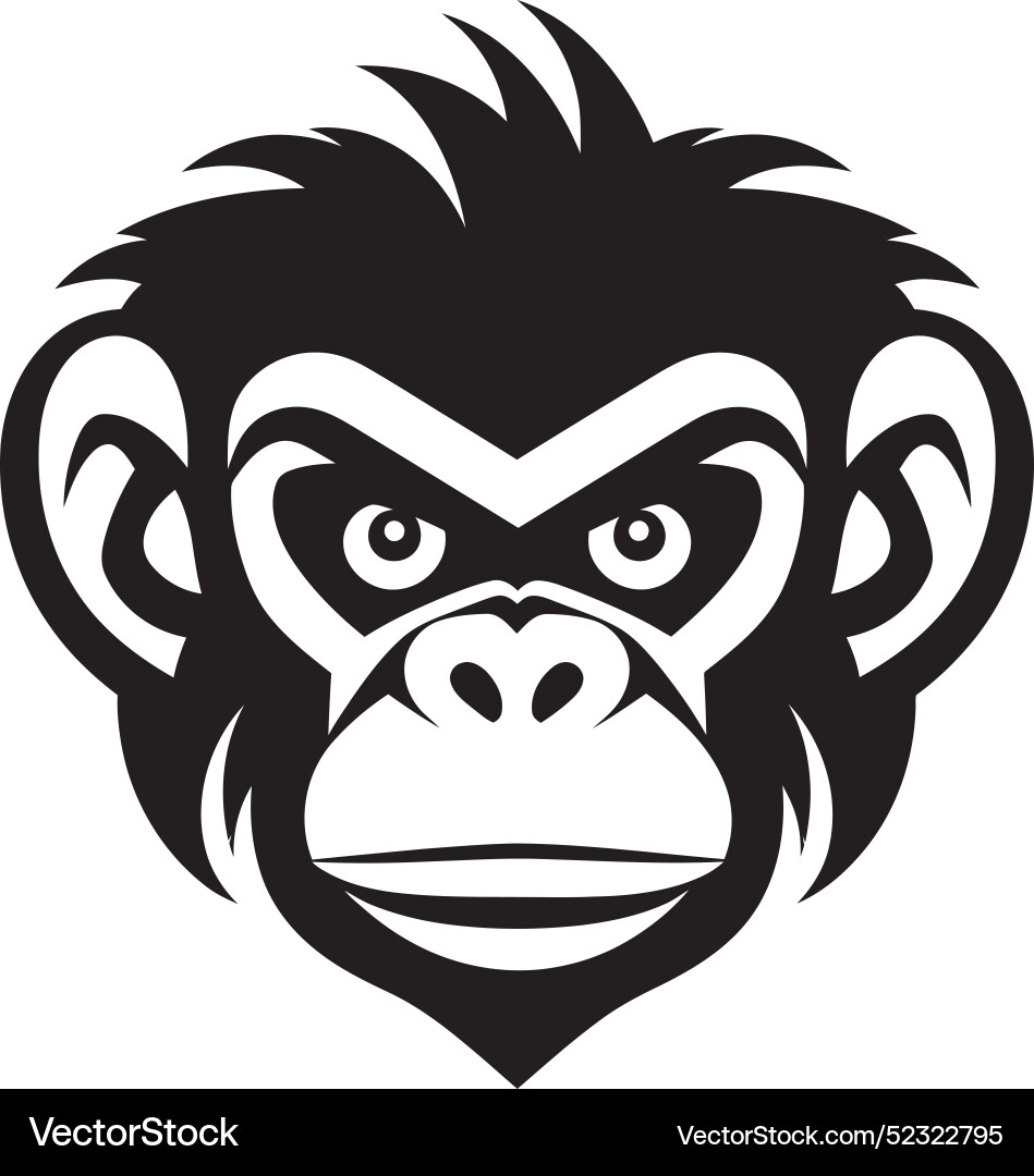 Obsidian odyssey monochrome monkey sketchesink Vector Image