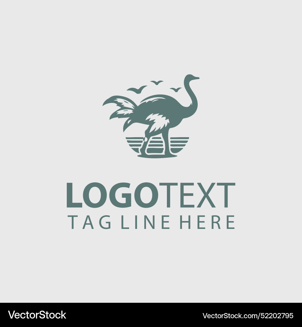 Ostrich logo Royalty Free Vector Image - VectorStock