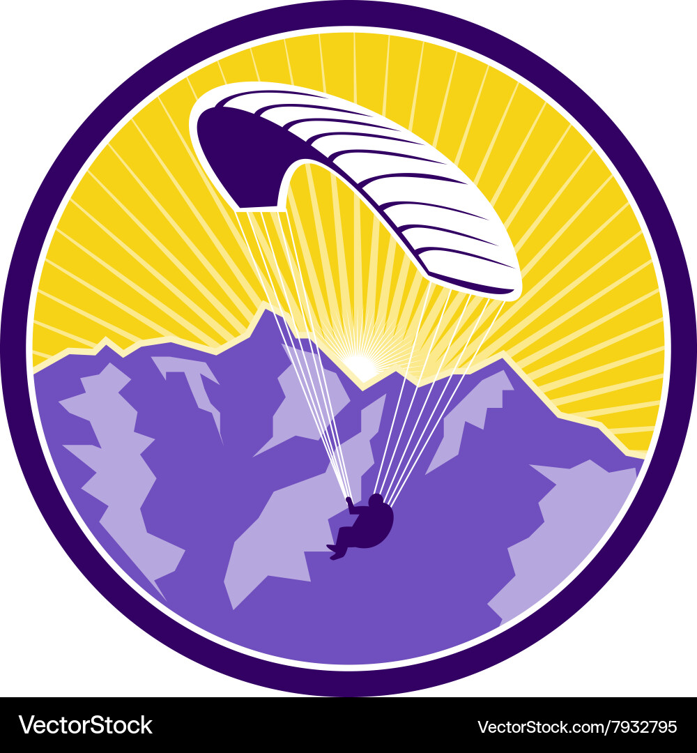 Paraglider Flight Alps Royalty Free Vector Image