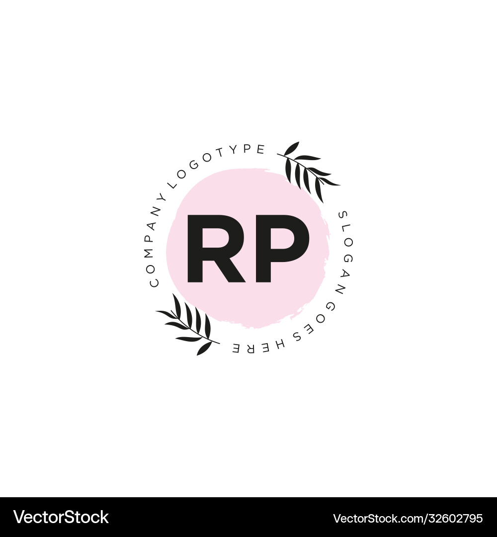 Rp letter logo icon design template elements Vector Image