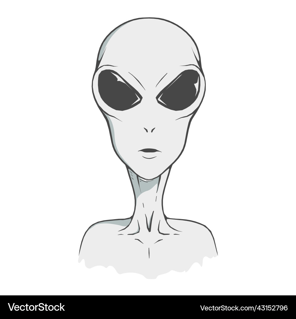 Alien Head Drawing
