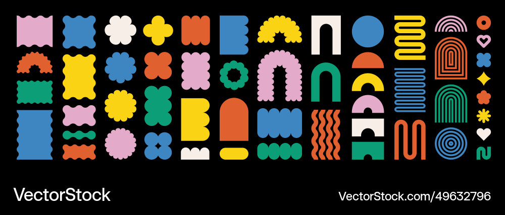 Bold Geometric Shapes & Icons Royalty Free Vector Image