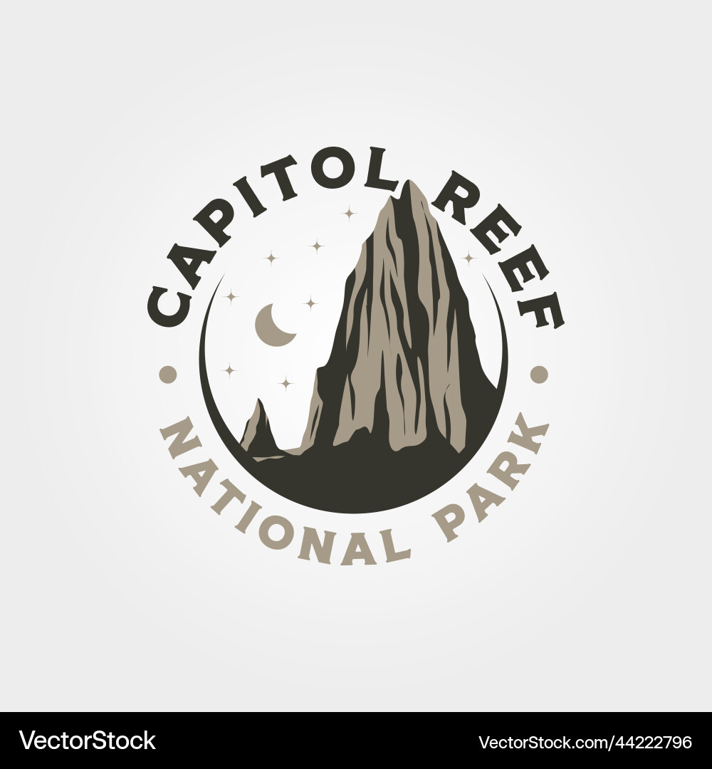 Capitol reef vintage logo symbol design Royalty Free Vector