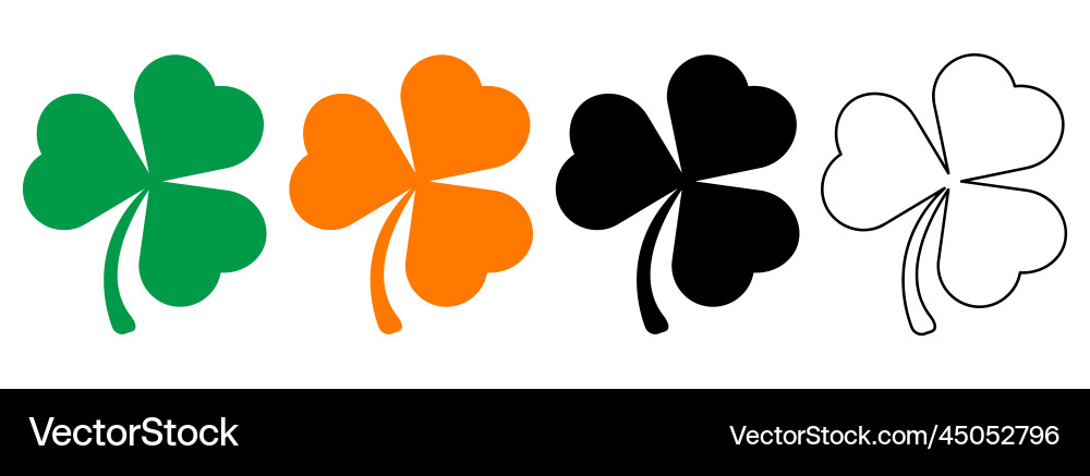 Clover icons set 1 Royalty Free Vector Image - VectorStock